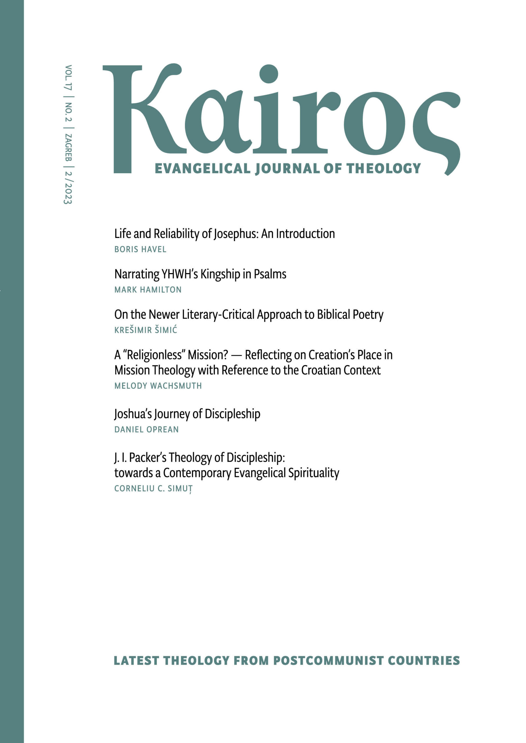 Kairos – Evangelical Journal of Theology